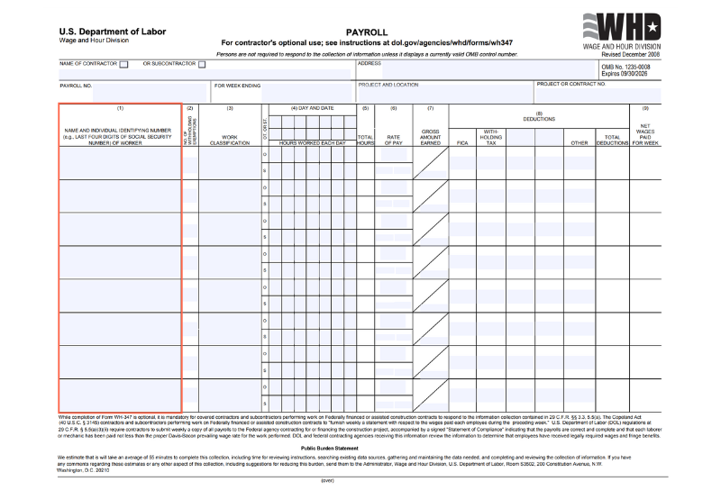 How to Fill out a WH-347 Form for Federal Projects