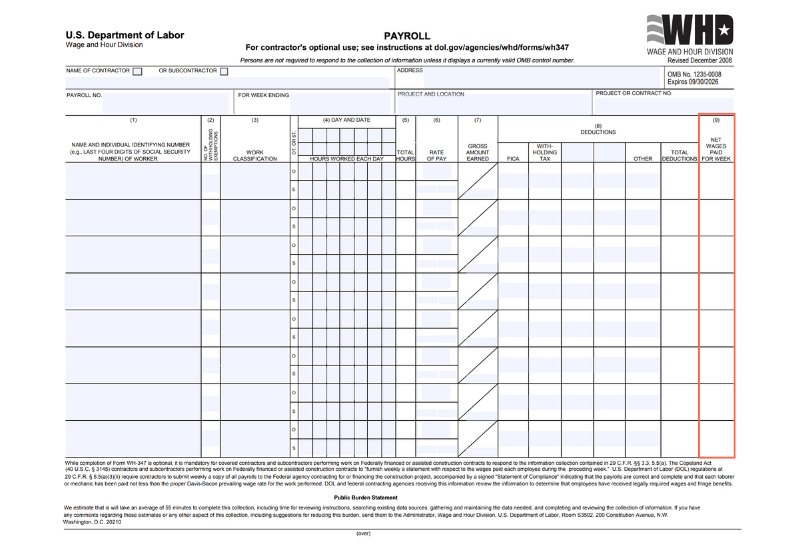 How to Fill out a WH-347 Form for Federal Projects