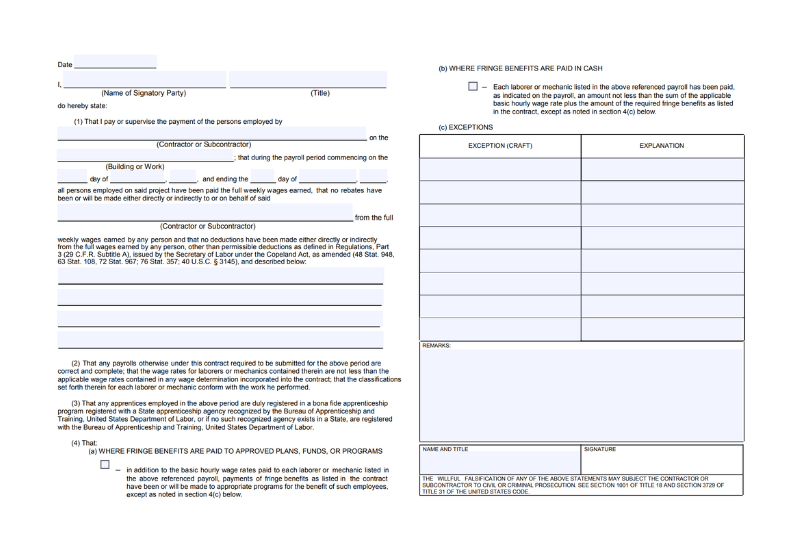 How to Fill out a WH-347 Form for Federal Projects
