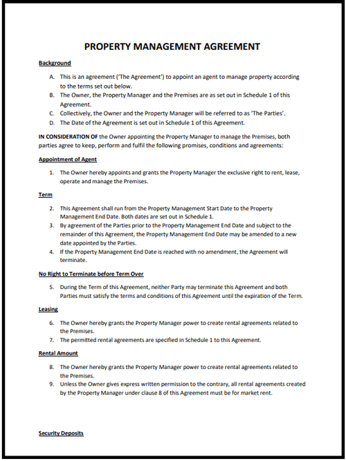 Property Management Agreements