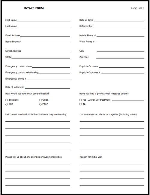 Free Client Intake Templates and Forms