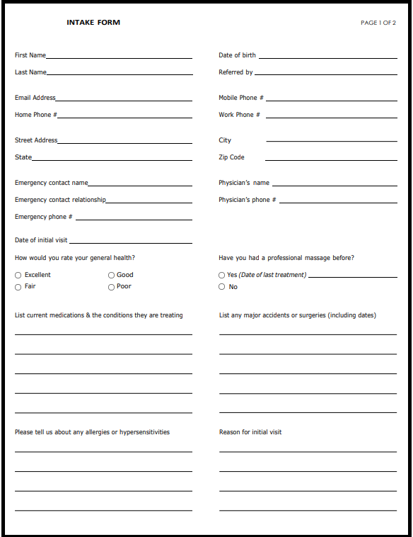 Free Client Intake Templates and Forms