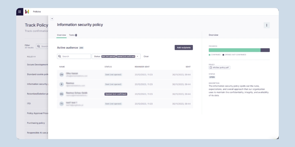 Release of Track Policies in Wired Relations