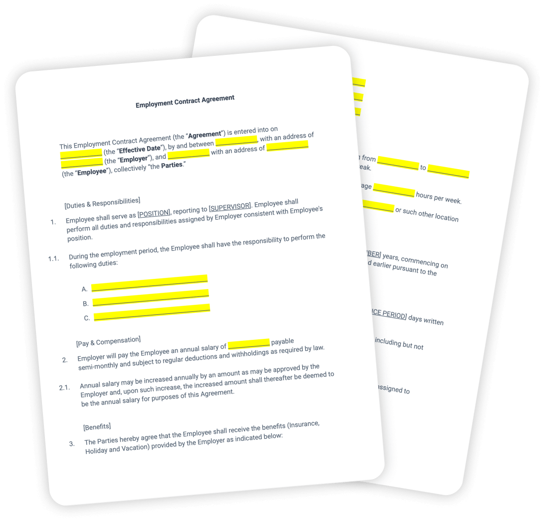 Download Free Employment Contract Agreement Template