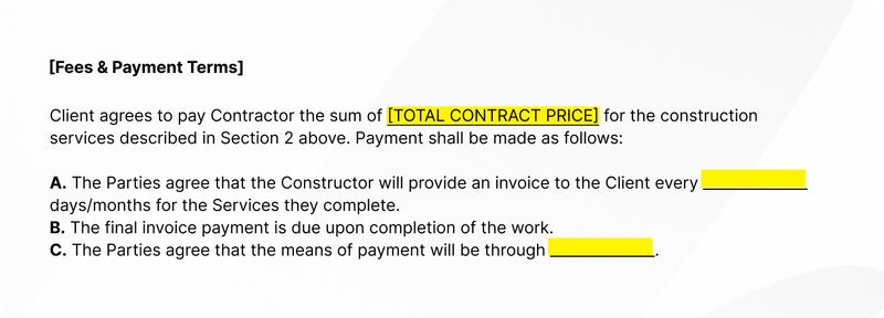 Download Free Construction Contract Agreement Template