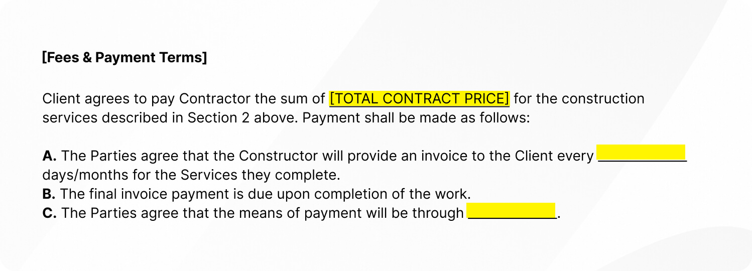Download Free Construction Contract Agreement Template