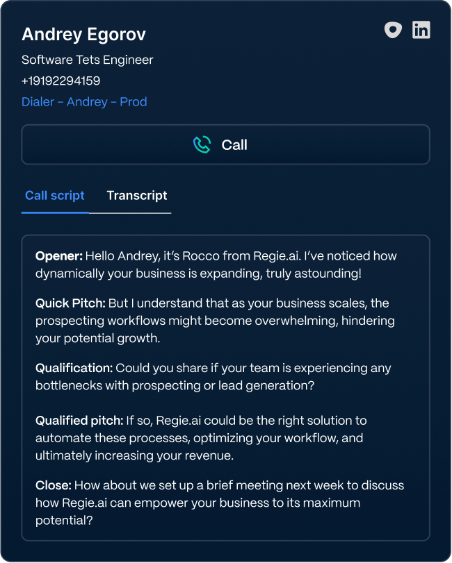 Product Feature: AI-Powered Dialer Software | Regie.ai