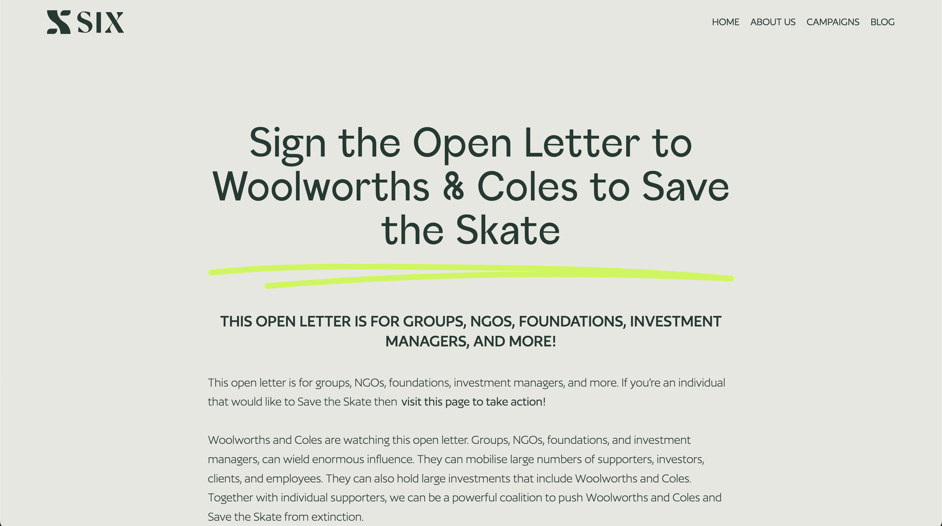 Sign the open letter to Woolworths and Coles to Save the Skate!