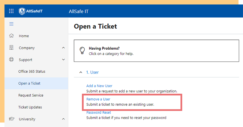 How To Submit an Add or Remove User Request - Allsafe IT