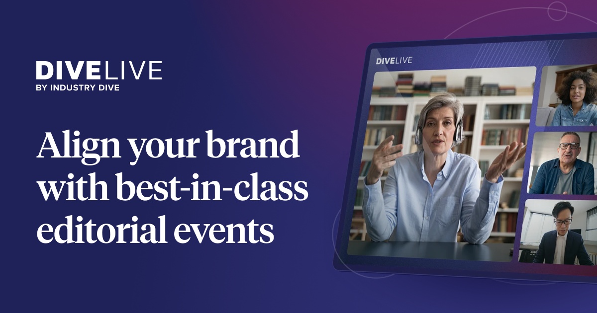 Virtual Event Sponsorship - DiveLive by Industry Dive