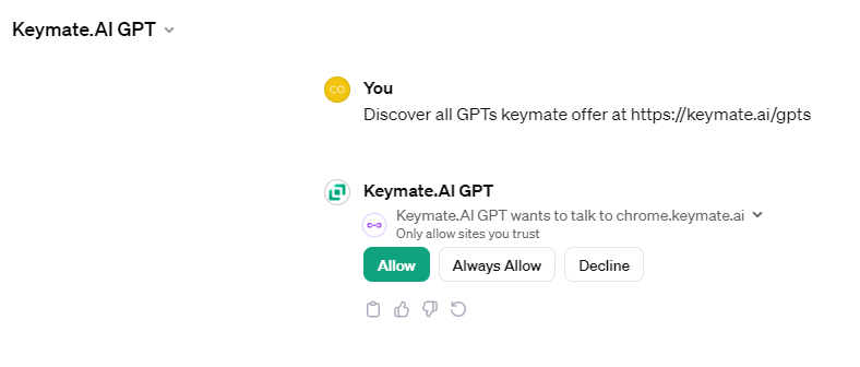 Keymate.AI GPT on GPT Review | The world's largest & most trusted source on GPTs.