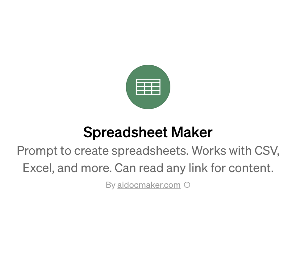 Spreadsheet Maker on GPT Review | The world's largest & most trusted ...