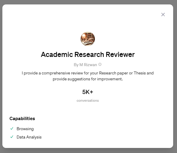 Academic Research Reviewer on GPT Review | The world's largest & most ...