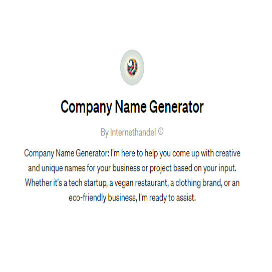 Company Name Generator on GPT Review | The world's largest & most ...