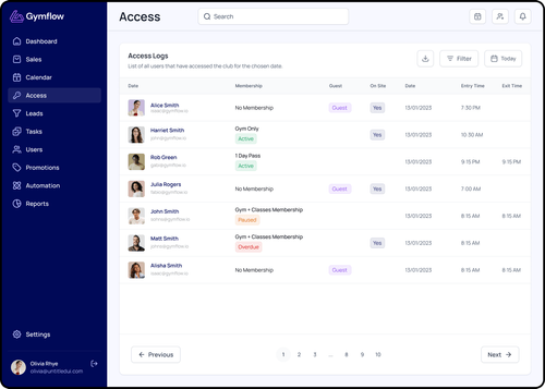 Gym Access Software | Gymflow