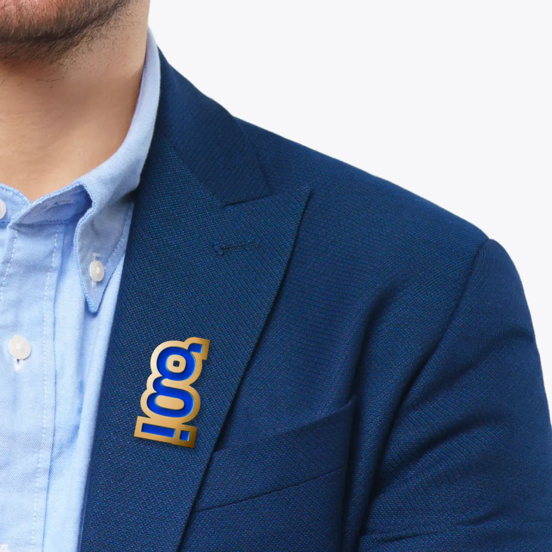 Logo Jacket Pin Gold coloured border