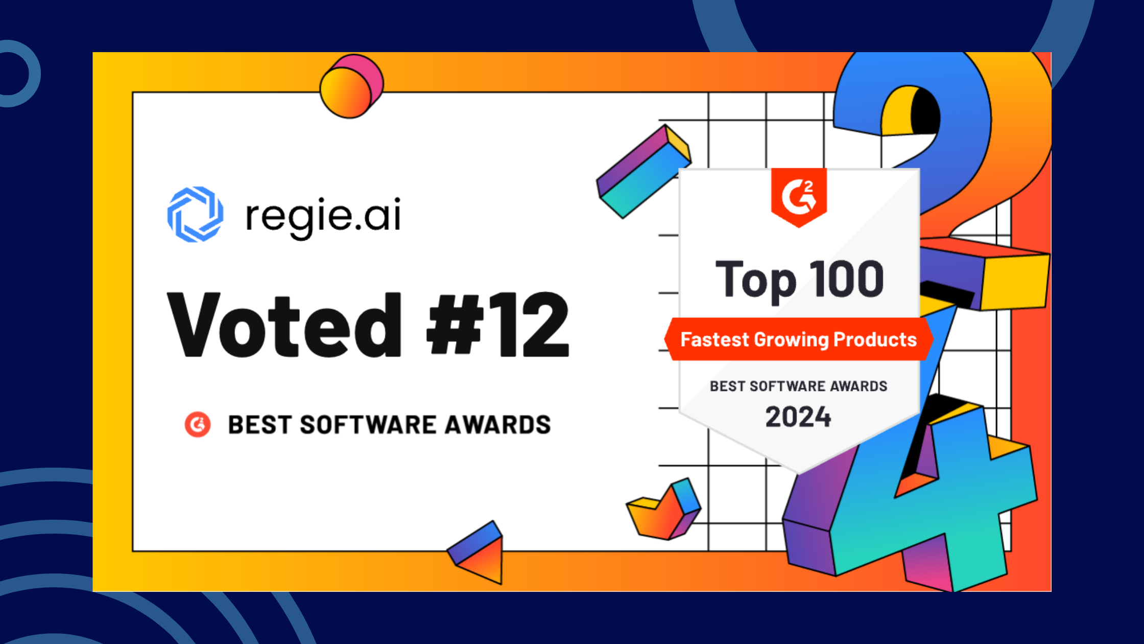 Regie.ai ranks #12 on G2's "100 fastest growing products" list for 2024
