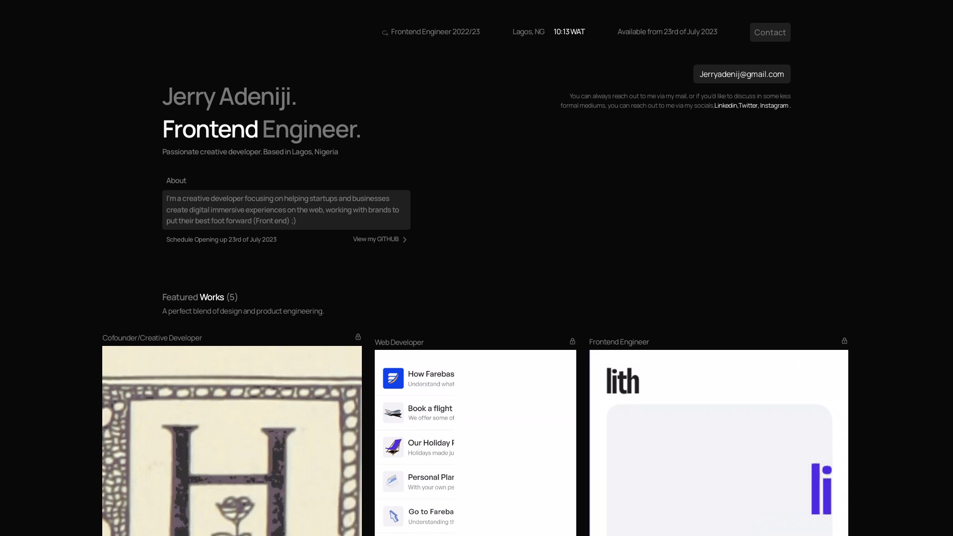 Jerry Adeniji — Portfolio Project — Curated Portfolios from Creatives