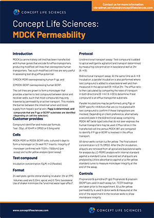 Concept Life Sciences | Assay Card | MDCK Permeability