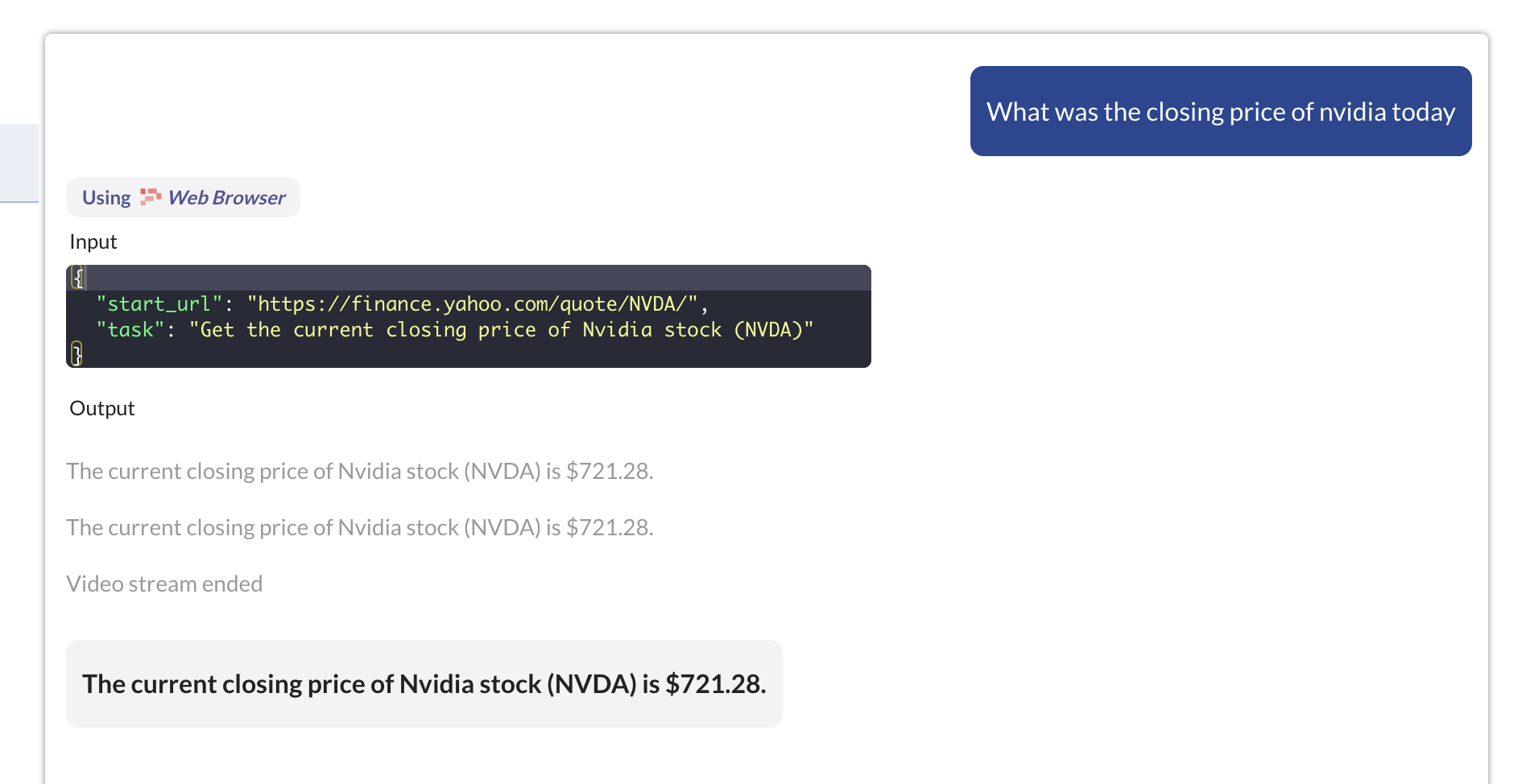 Build a stock analyzer agent using LLMs with access to a web browser | Promptly