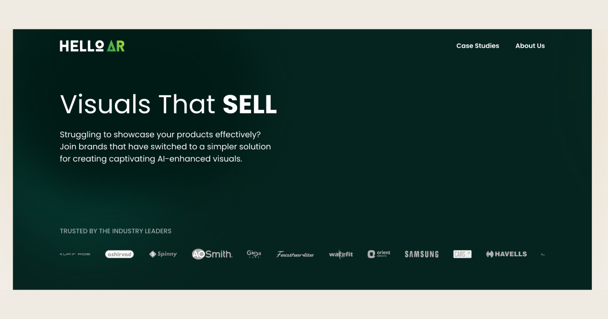 HelloAR : A One-stop 3D/AR platform to create visuals that sell.