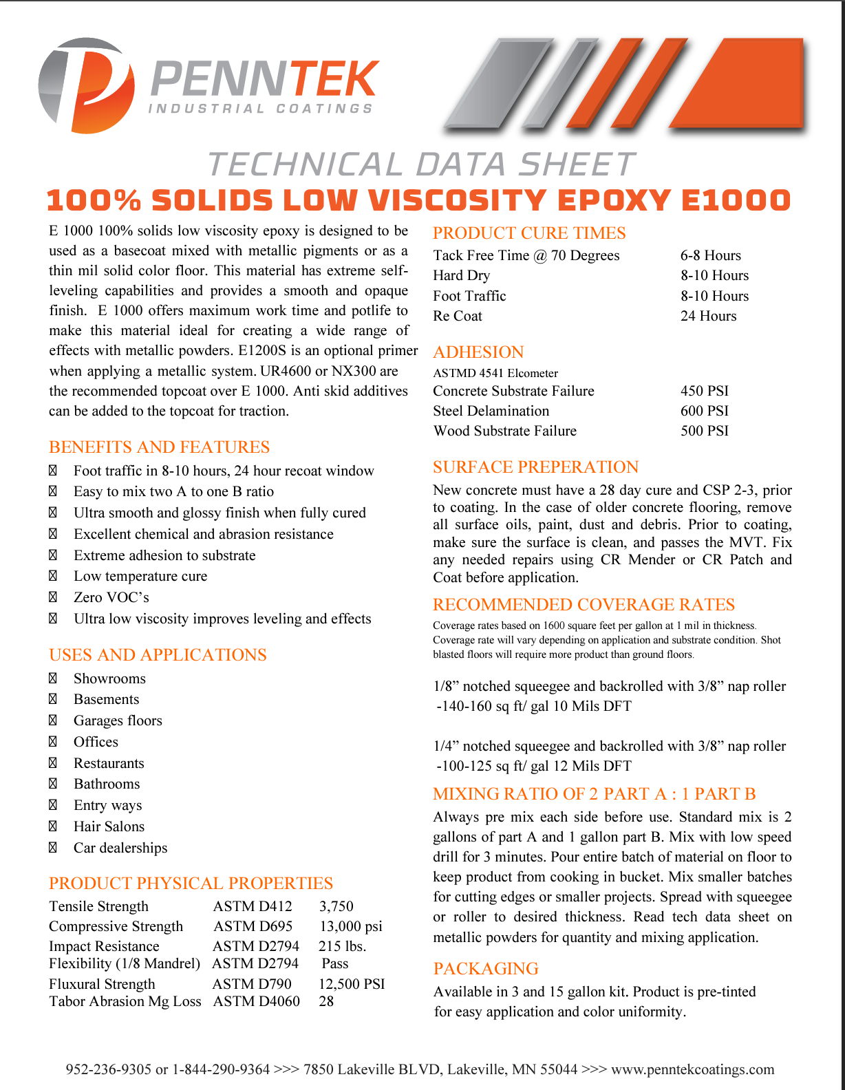 Data Sheets | Penntek Coatings
