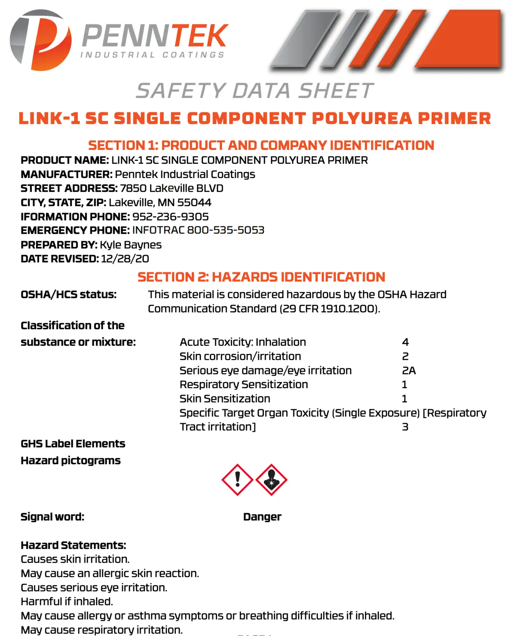 Data Sheets | Penntek Coatings
