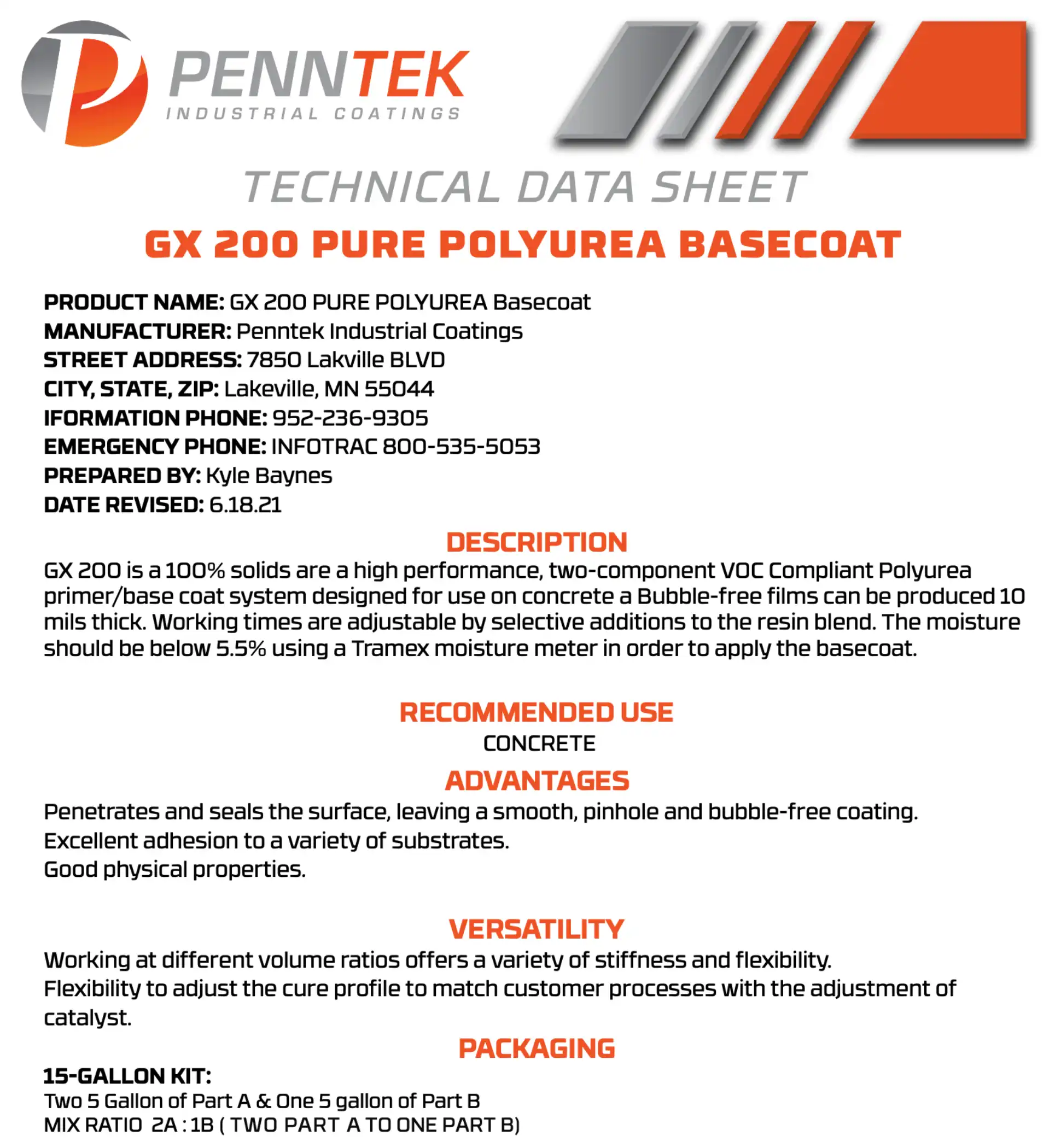 Data Sheets | Penntek Coatings