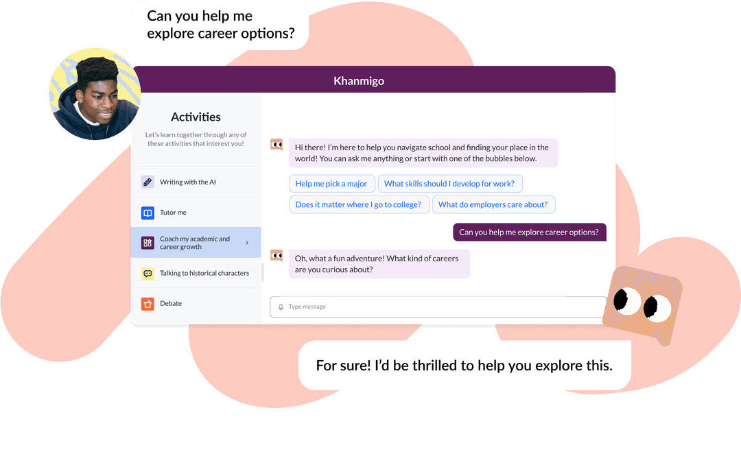 Khanmigo for learners: Always-available tutor, powered by AI