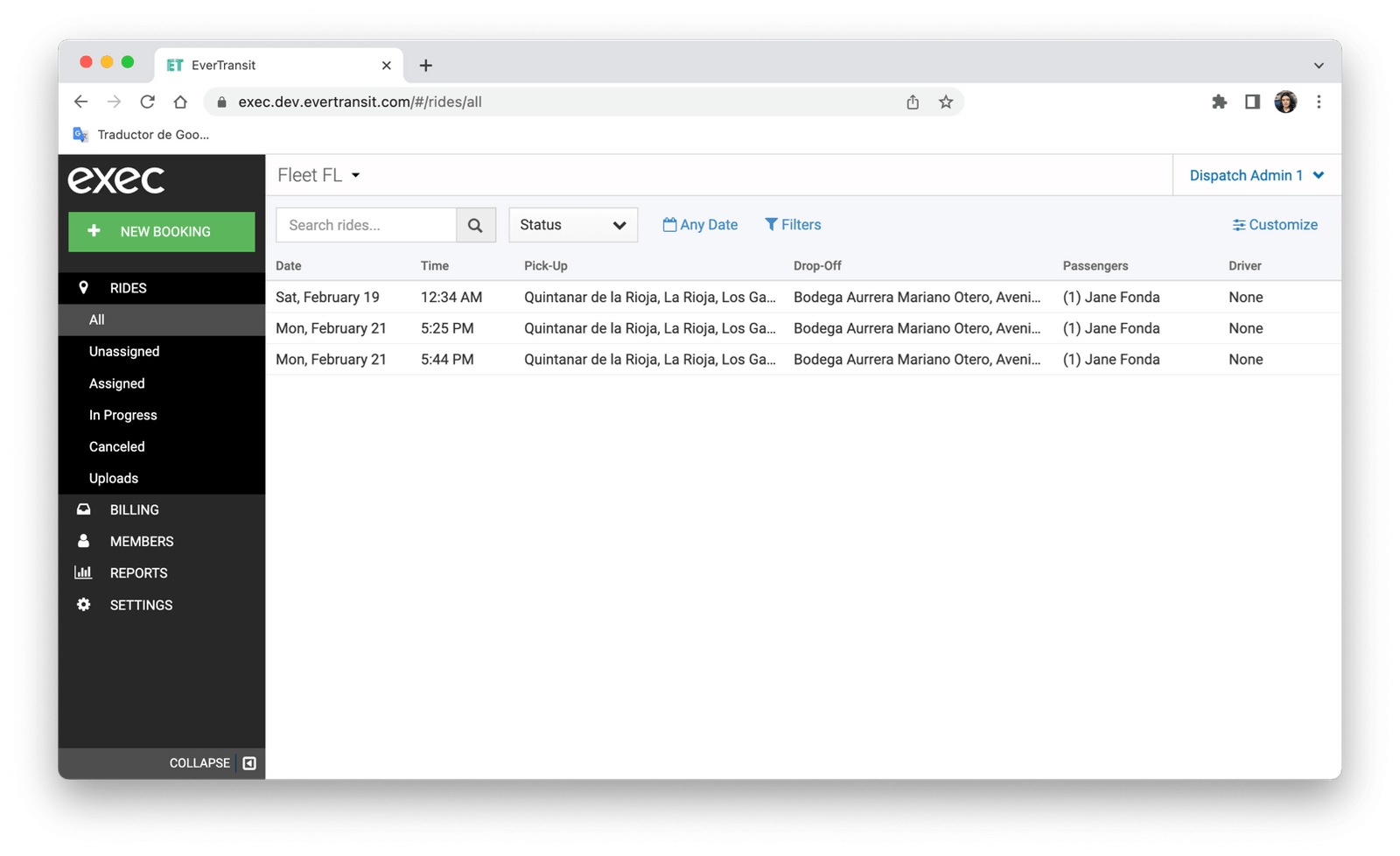 Driver Service Transportation Software