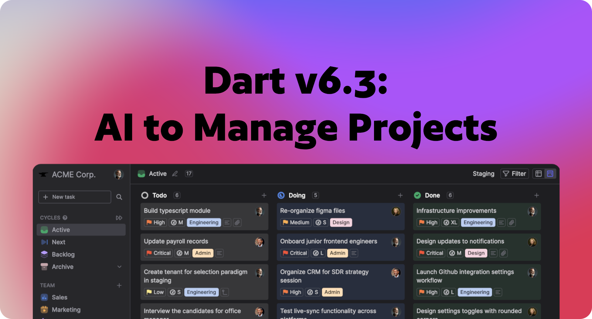 Dart v6.3 Update: AI to Manage Your Projects for You