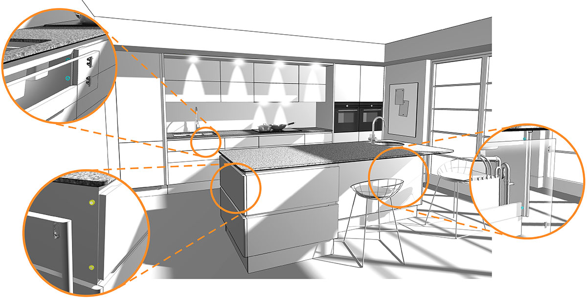 Button-fix | Insights | Where can you use Button-fix in a kitchen fit-out?