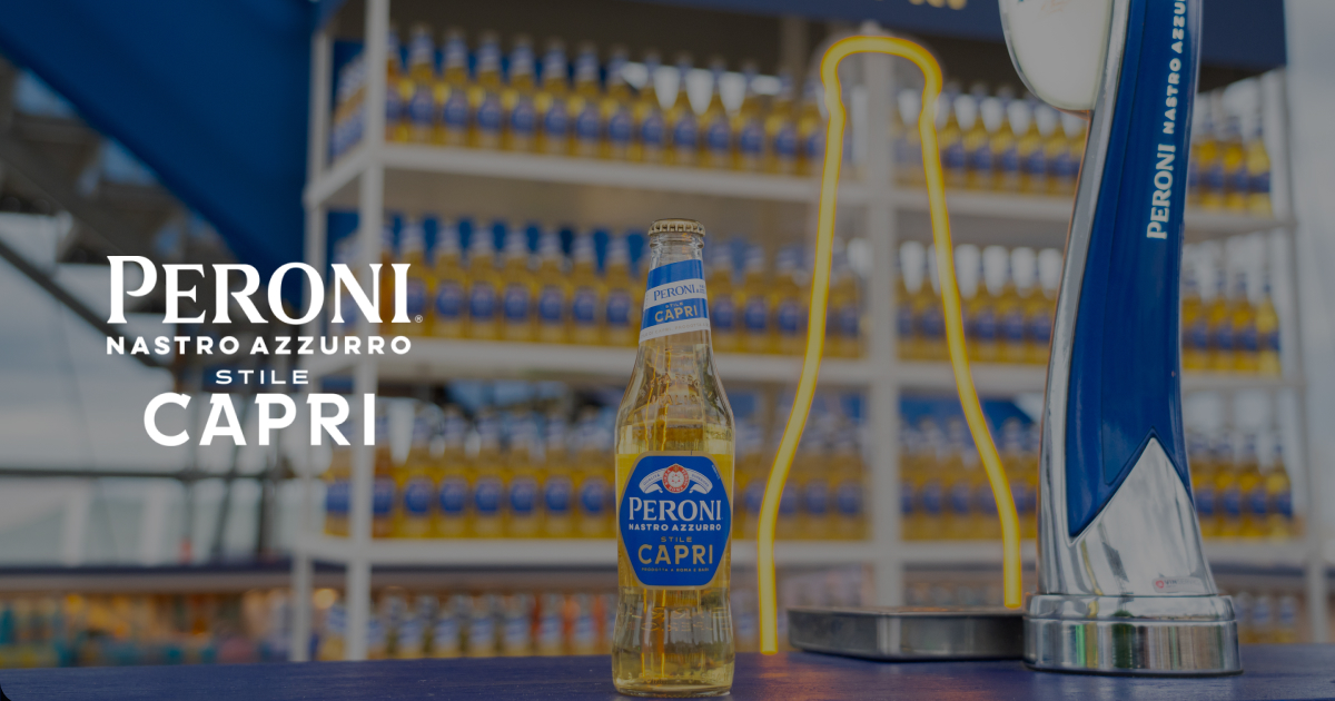 Peroni Nastro Azzurro Stile Capri: la birra premium rinfrescante