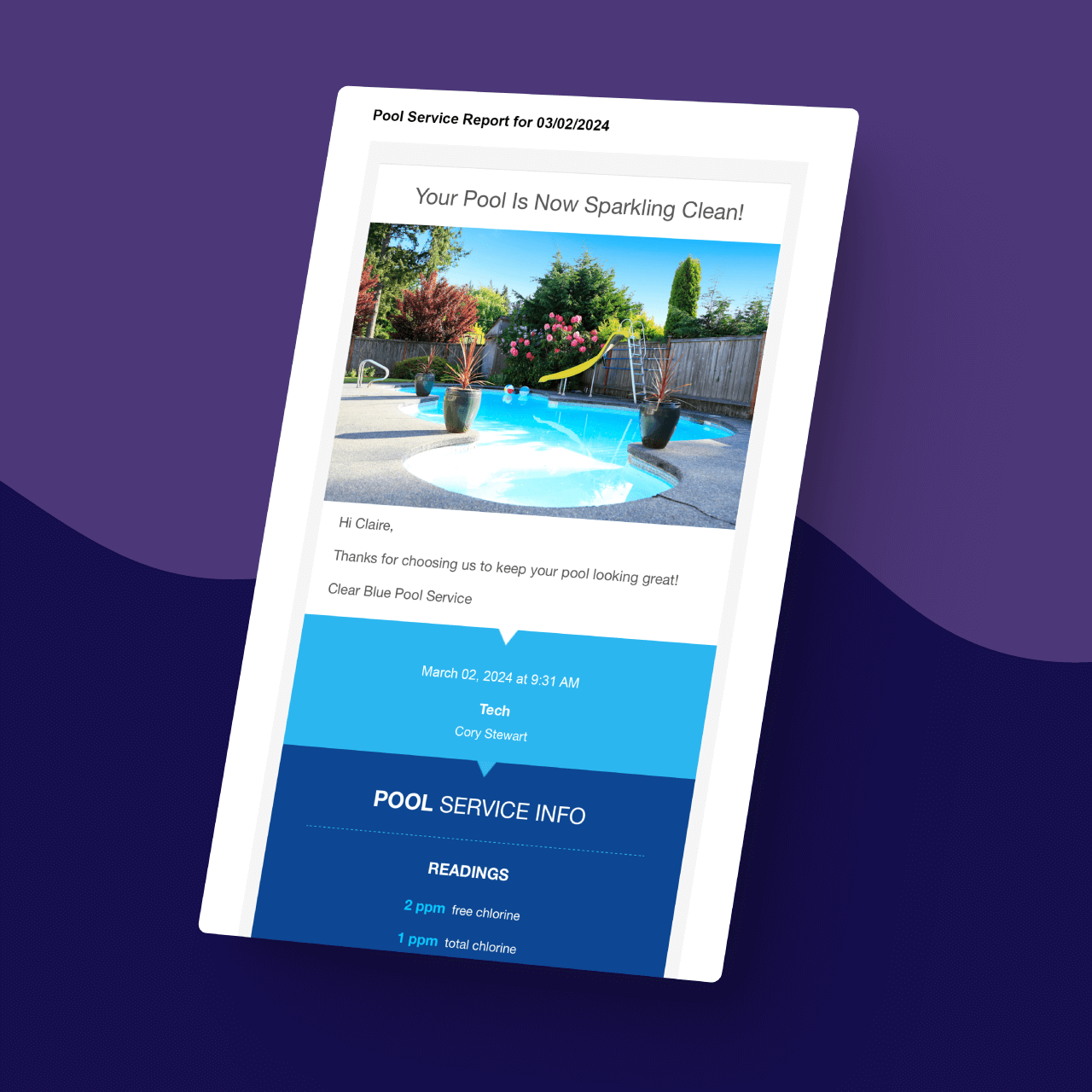 Skimmer Pool Service Software Features for Clients