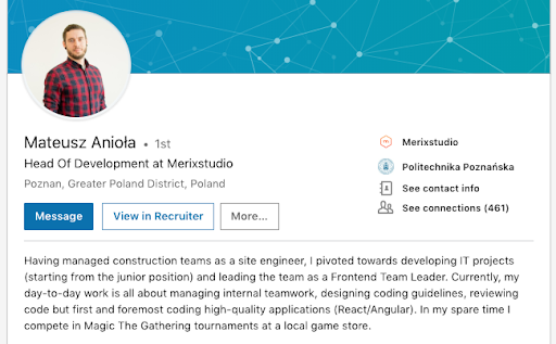 Take care of your LinkedIn profile and get a job in a software house