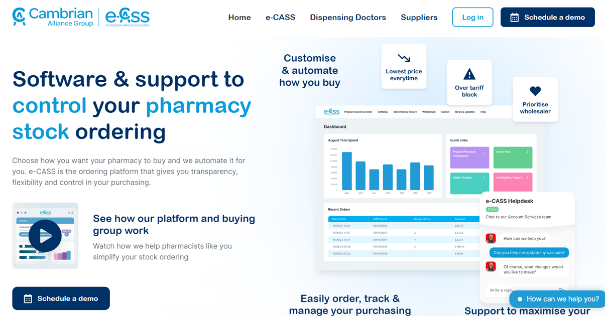 Cambrian Alliance - Control your pharmacy stock ordering with e-CASS