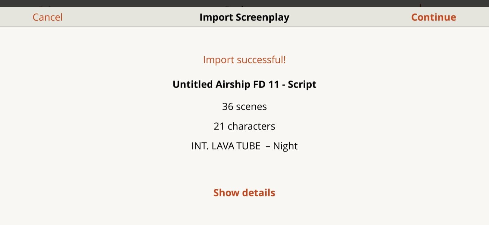 Import a Final Draft Script