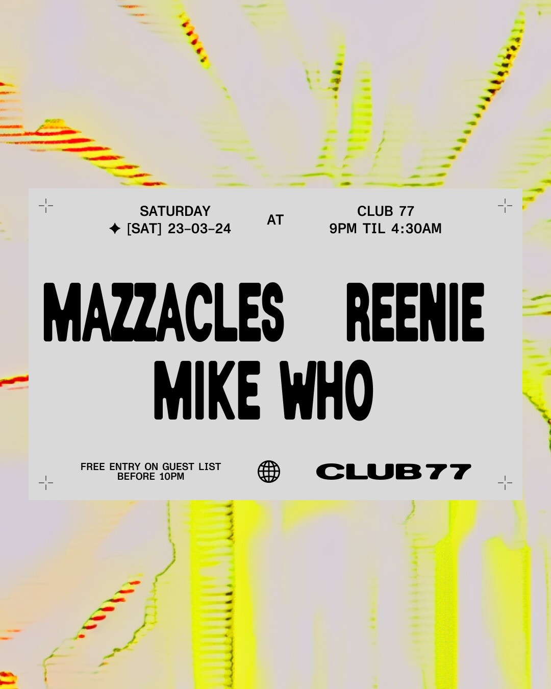 Club 77 w/ Mazzacles, Reenie, Mike Who | Club 77 Sydney