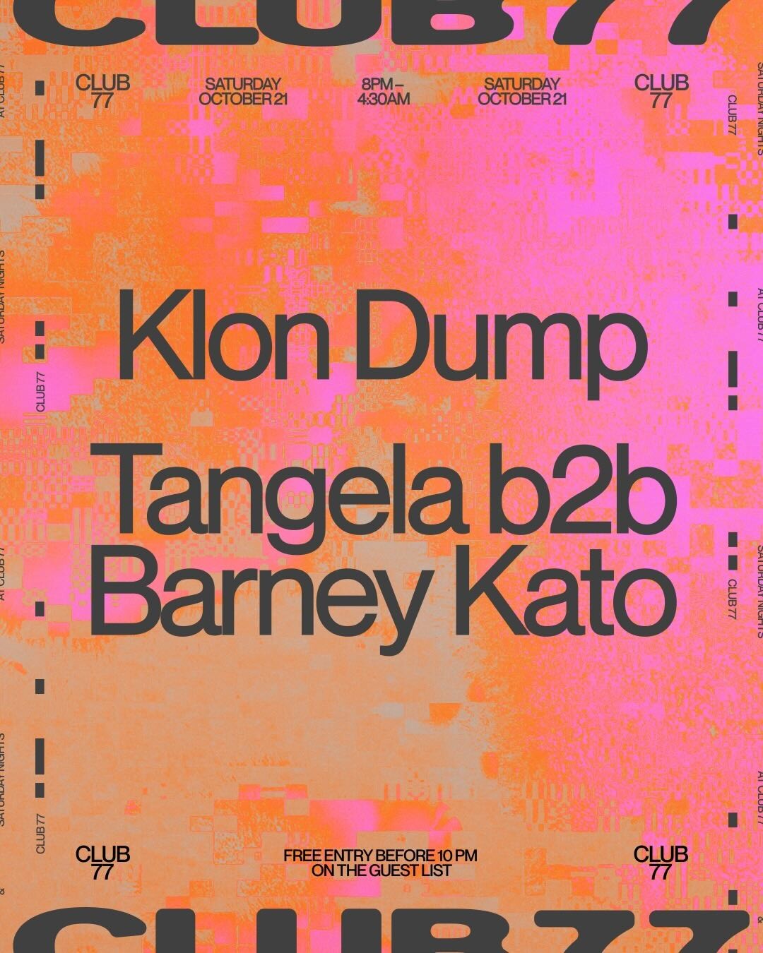 Club 77: Klon Dump, Tangela b2b Barney Kato | Club 77 Sydney