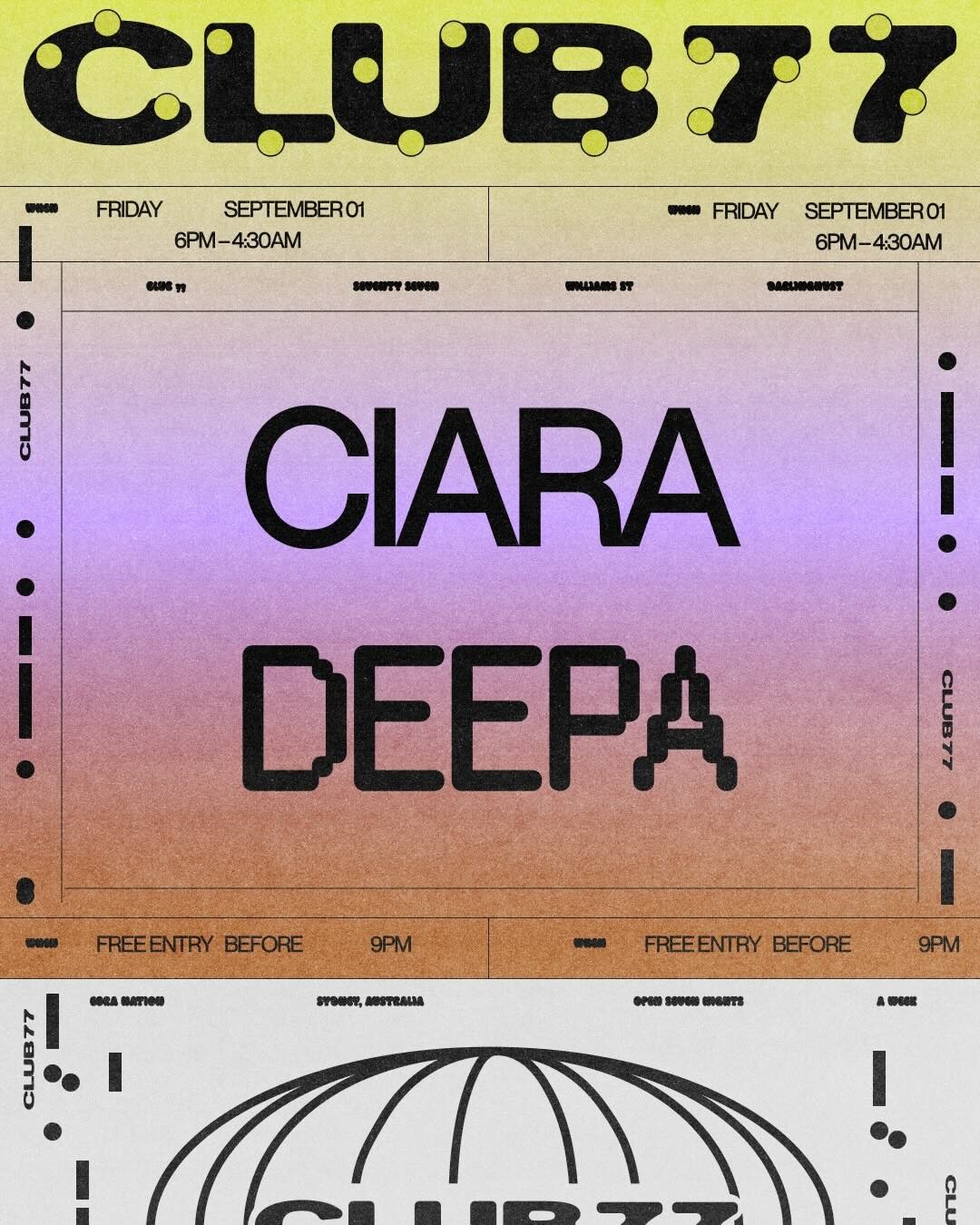 Fridays at 77: Ciara, Deepa | Club 77 Sydney