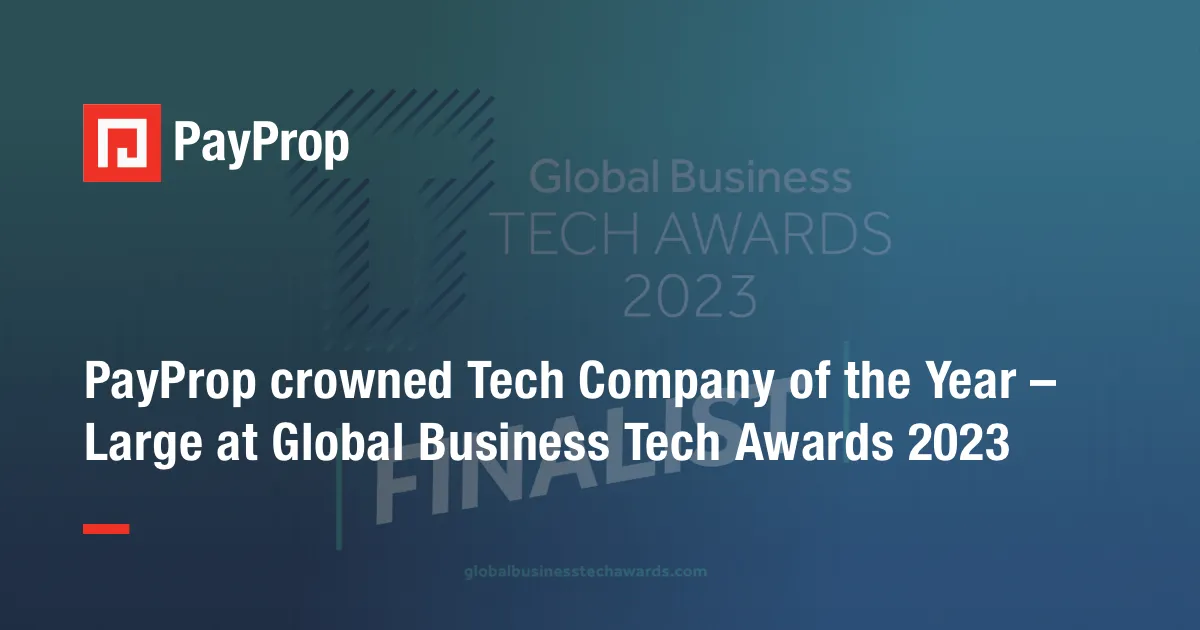 PayProp crowned Tech Company of the Year – Large at Global Business ...