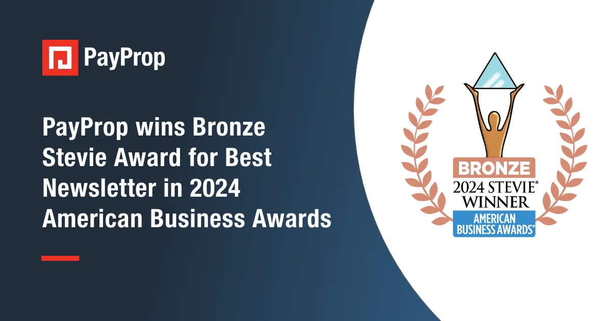 PayProp wins Bronze Stevie Award for Best Newsletter in 2024 American ...