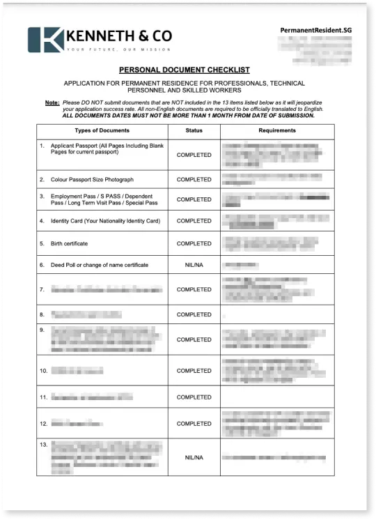 PR Application – Kenneth & Co. | Increase your PR Approval Chances