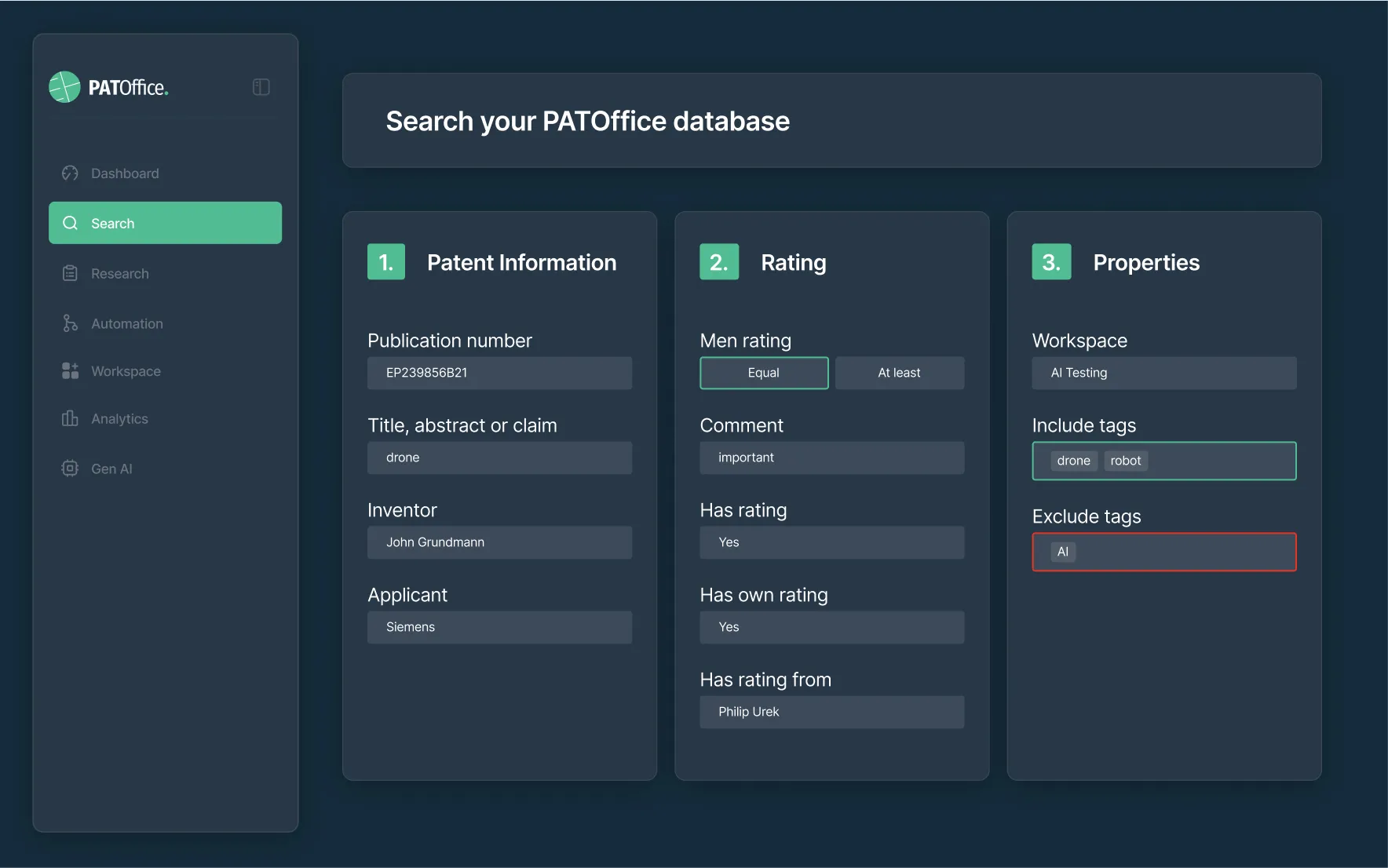 PATOffice IP Management Software - The features