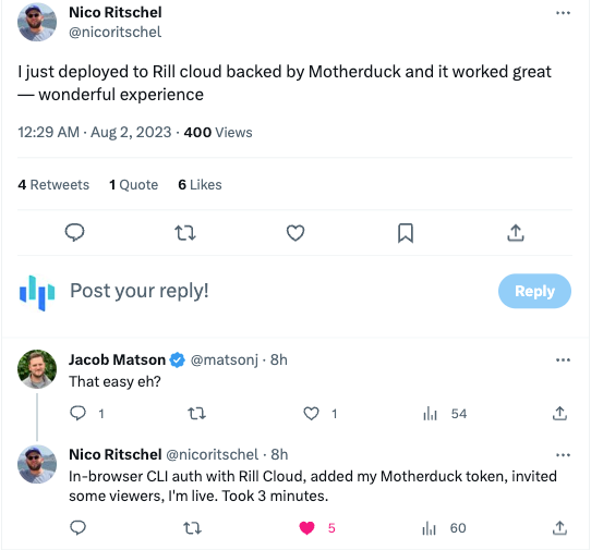 Rill Fast Duckdb Powered Dashboards With Rill And Motherduck 