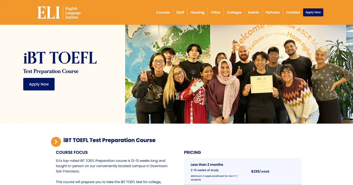 iBT TOEFL Preparation Course San Francisco - English Language Institute