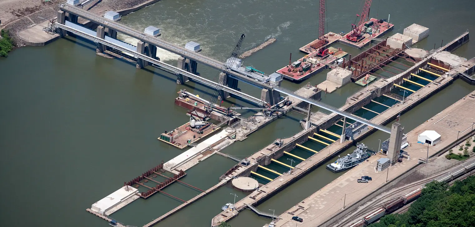 Charleroi Locks & Dam - New River Wall | Brayman Construction