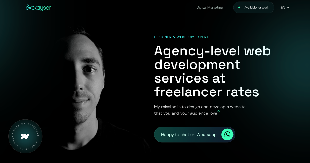 Landing pages in Webflow for Digital Marketing