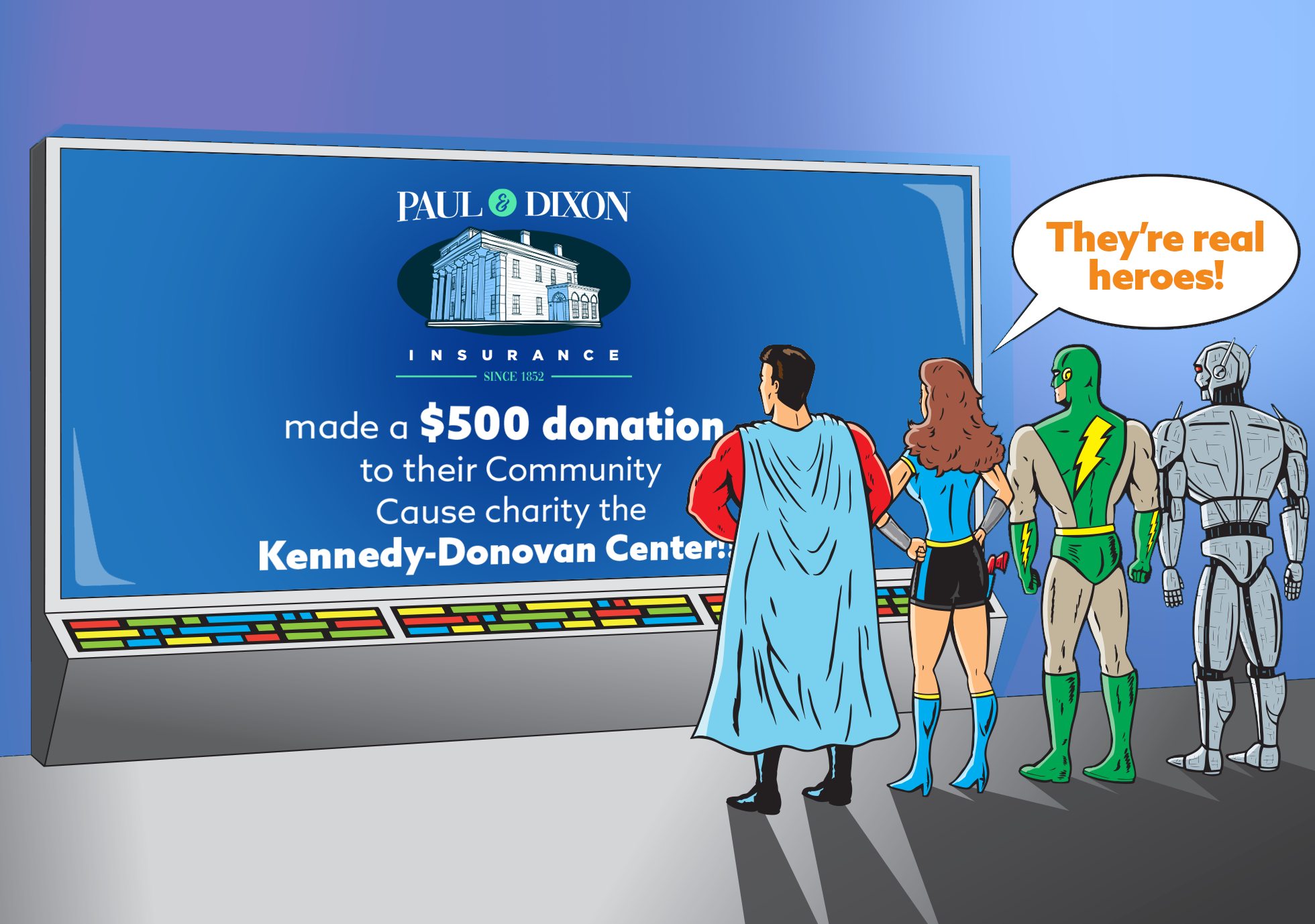 Paul & Dixon Insurance Makes a $500 Donation to the Kennedy-Donovan Center!