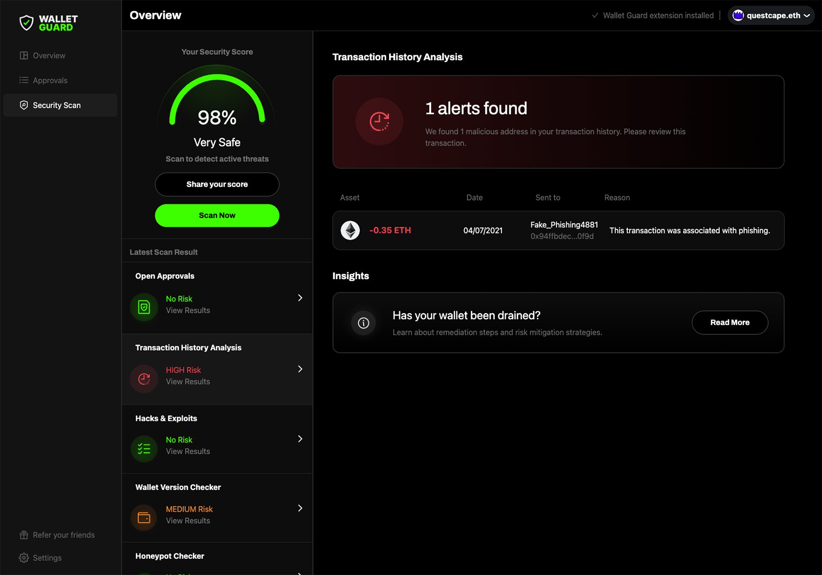 INTRODUCING THE SECURITY DASHBOARD: IMPROVE WALLET HEALTH | Wallet ...